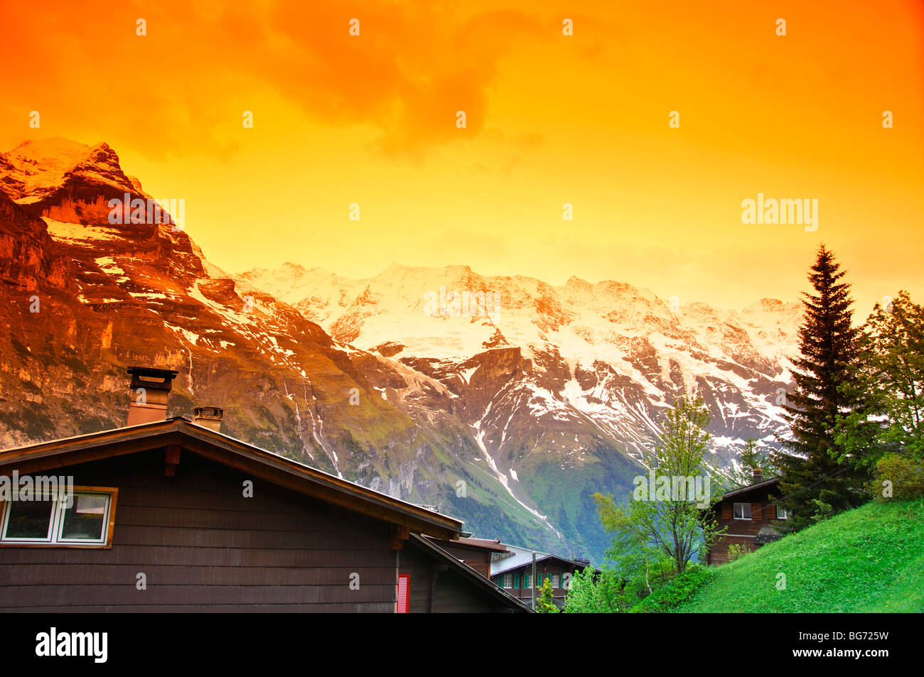 View from Murren, Switzerland Stock Photo - Alamy