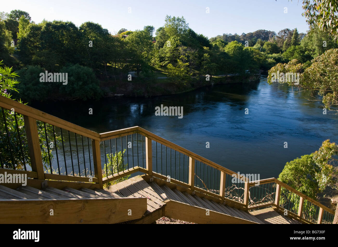 Wooden steps up steep hill hi-res stock photography and images - Alamy