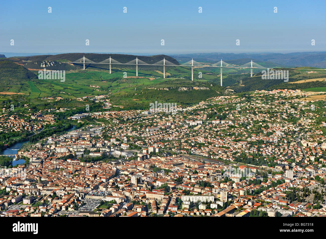 Millau and the viaduct , France Stock Photo - Alamy