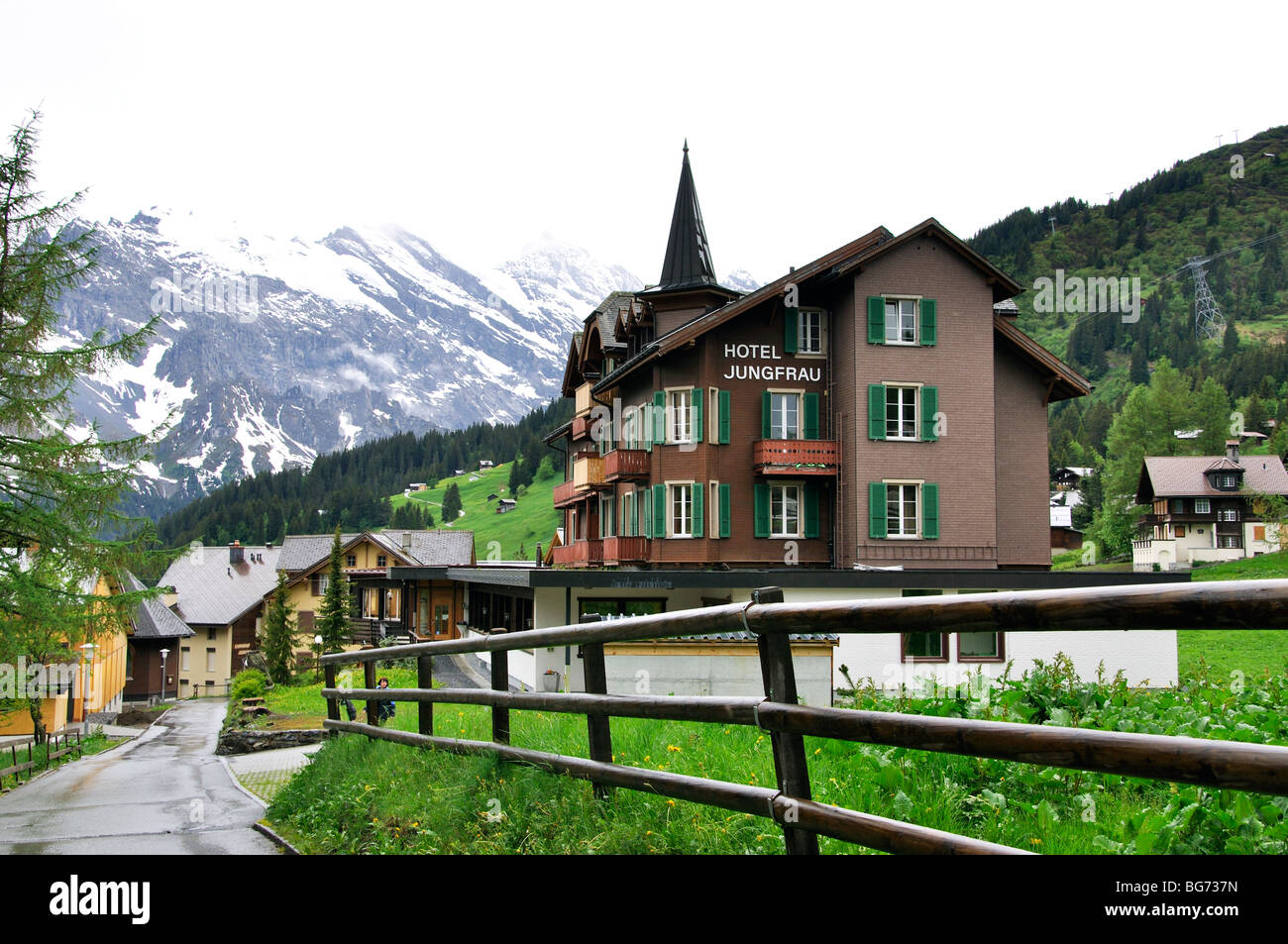 Chalets fence hi-res stock photography and images - Alamy