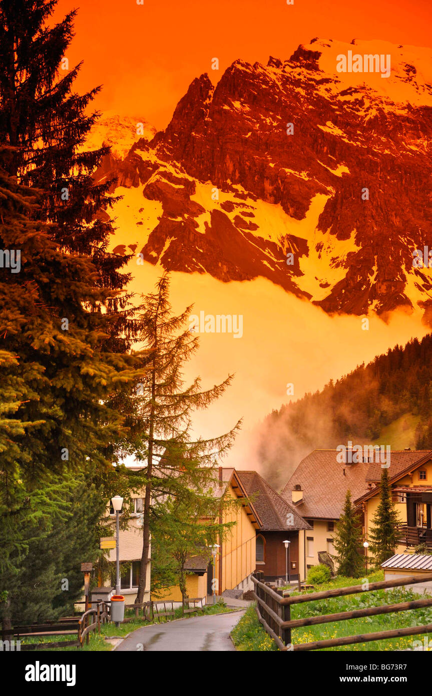 Murren jungfrau swiss alps mountains switzerland muerren sunset hi-res ...