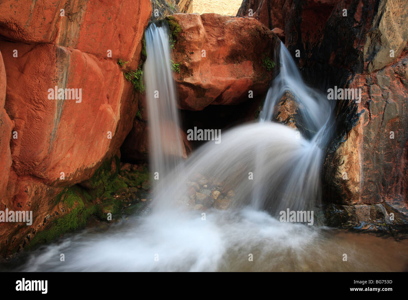 Small waterfall on Clear Creek, a side stream to the Colorado River in ...