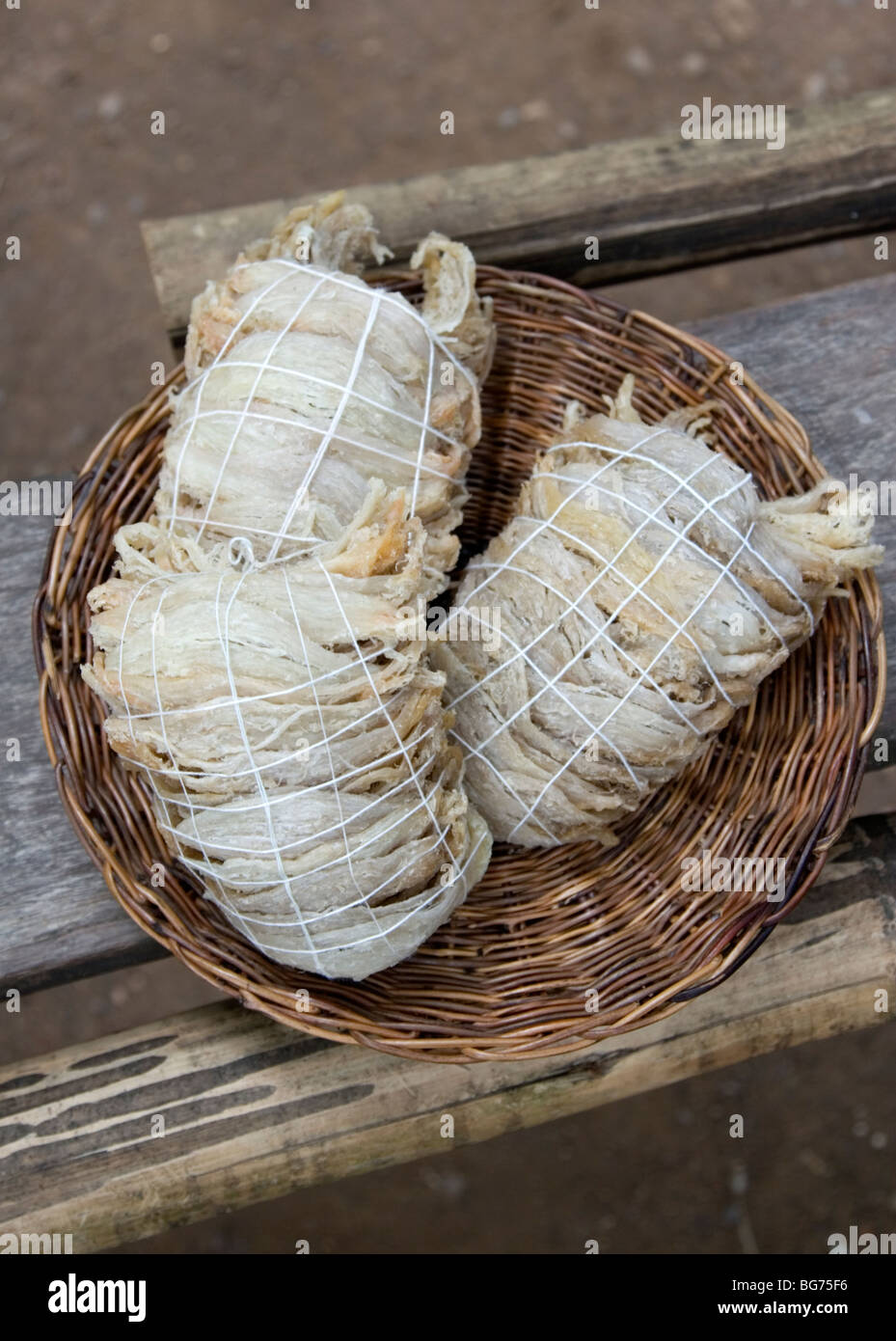 Bundles of prized bird's nests of the sea swallows that are highly ...