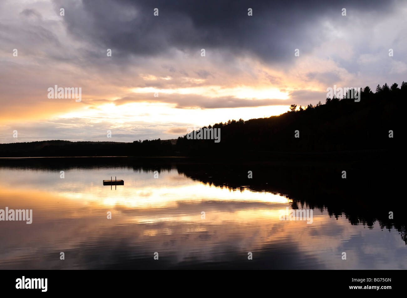 Sun setting over forest hi-res stock photography and images - Alamy