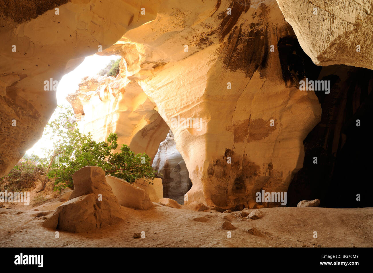 Israel, Judean plain, Beit Govrin National Park, a bell shaped cave dug ...