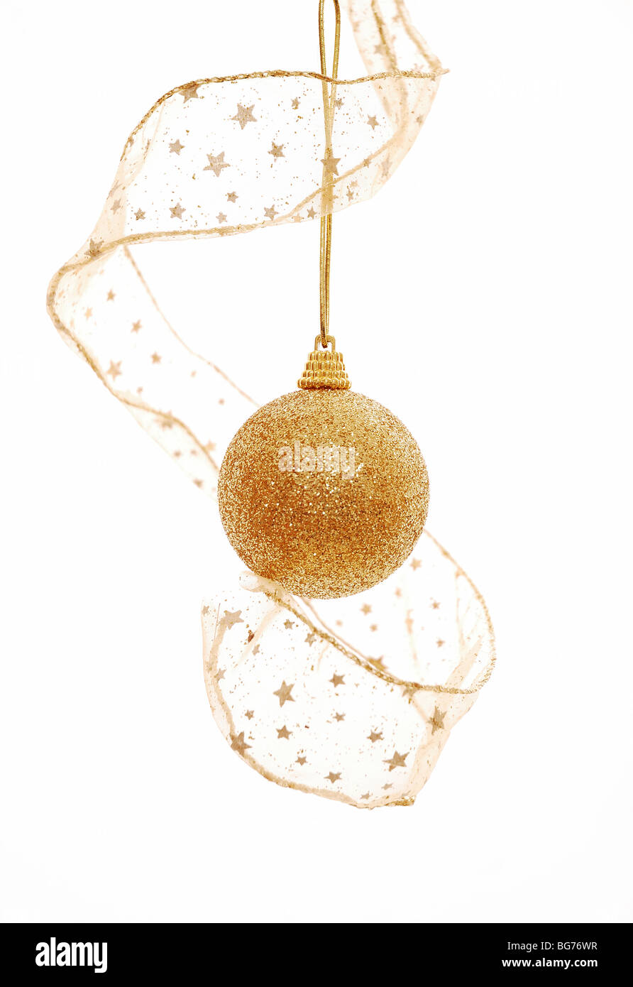 Single hanging Christmas Bauble Stock Photo - Alamy