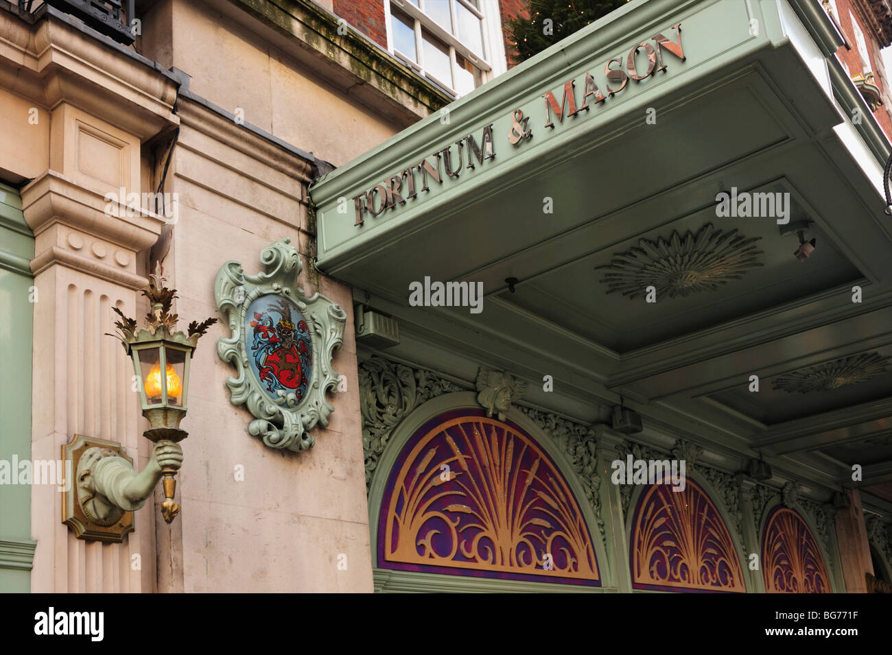 LONDON, UK - NOVEMBER 28, 2009: Detail on the Fortnum and Mason Store ...