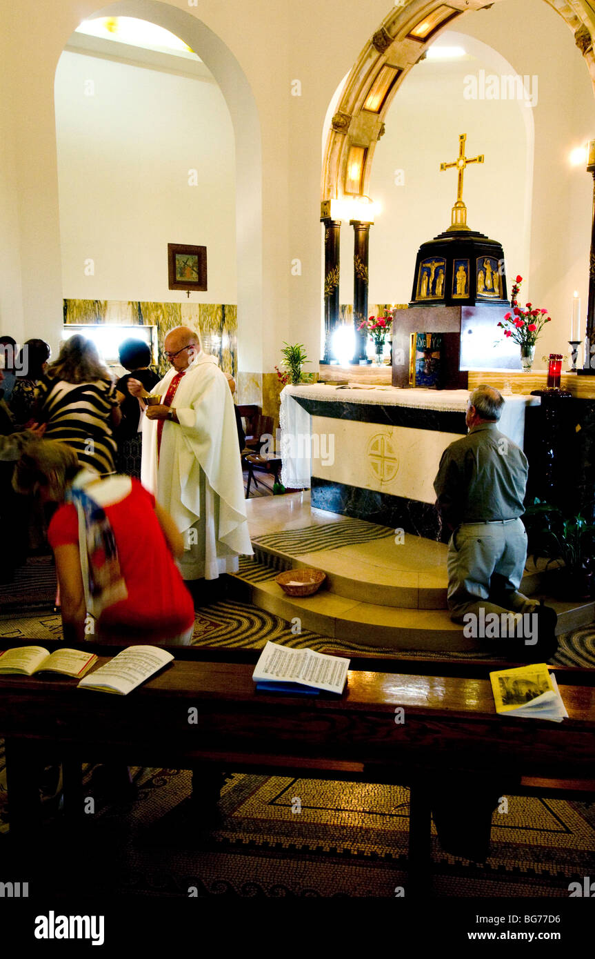 Mt.of Beatitudes ,Galilee Israel,celebrating Mass Stock Photo - Alamy