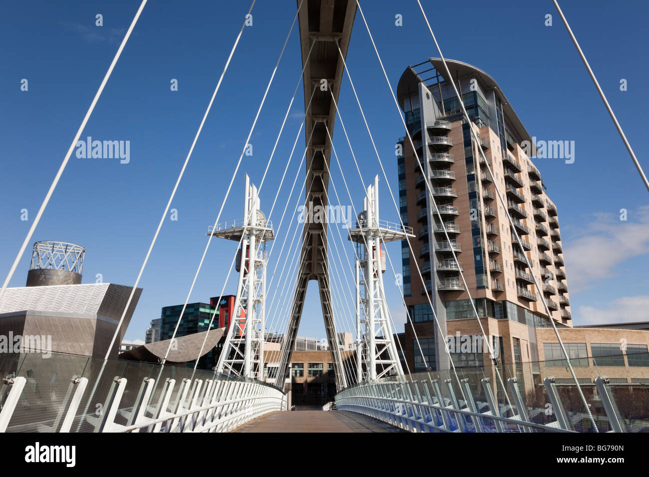 Millennium bridge salford quays manchester hi-res stock photography and ...