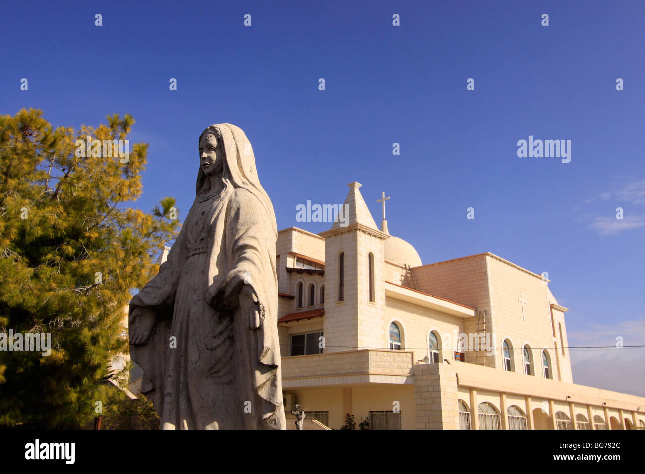 Israel, Upper Galilee, the Maronite Church in Jish (Gush Halav Stock ...