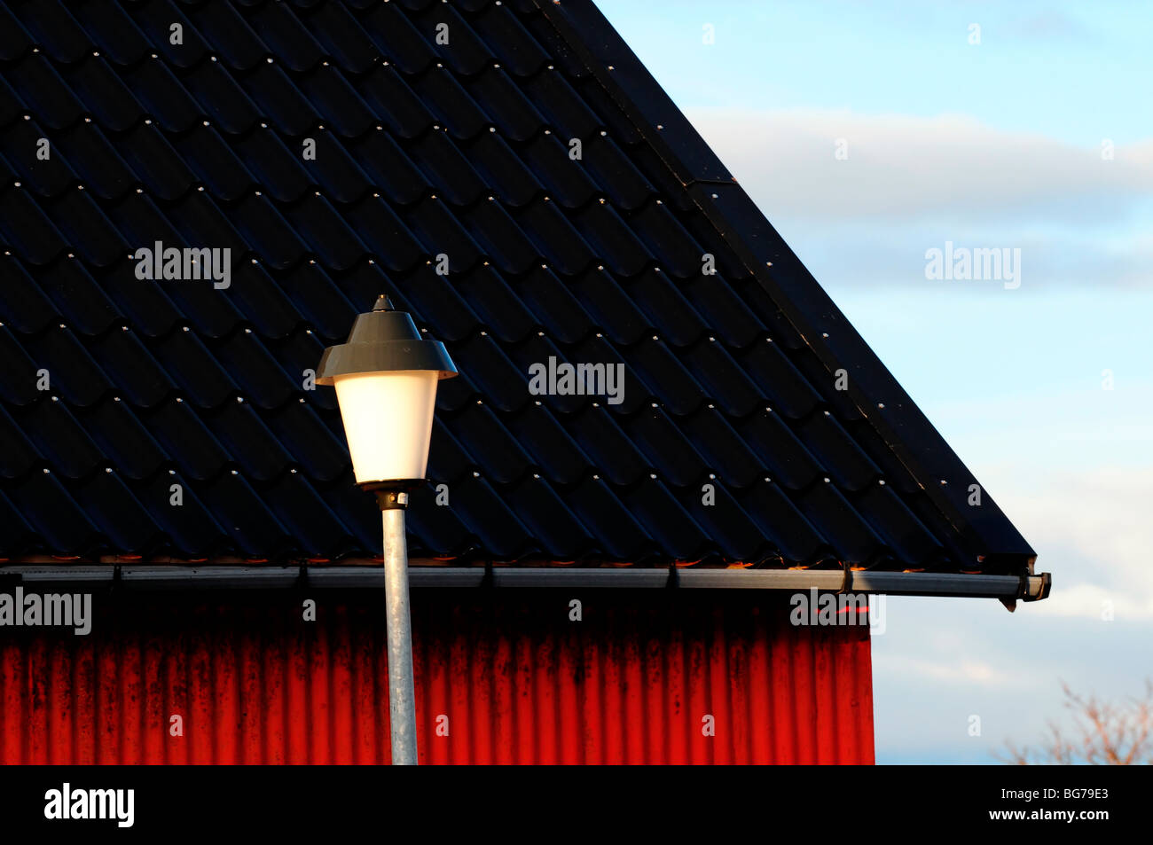 The lamp post and the barn Stock Photo - Alamy