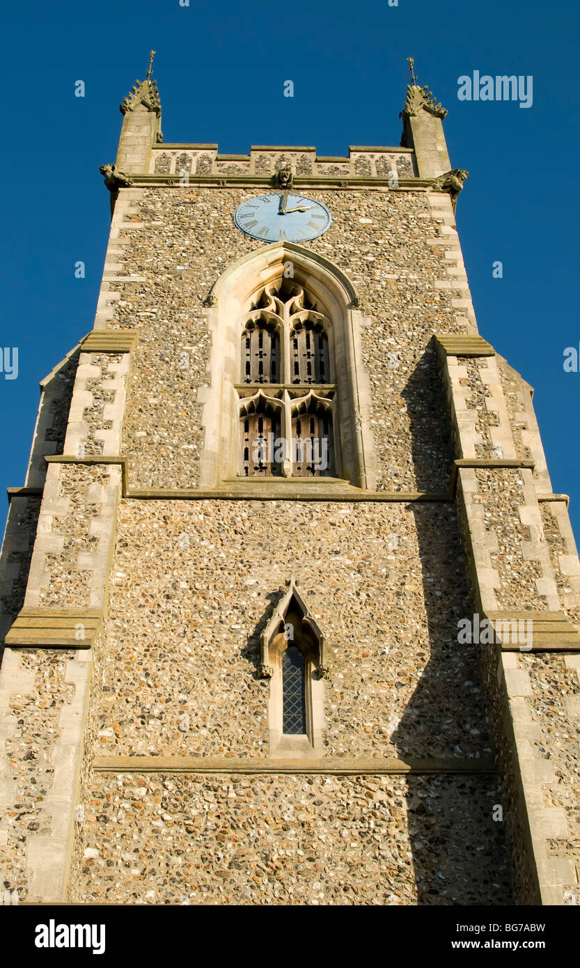 The clocktower of St Andrew's Parish Church in Halstead, Essex, England ...