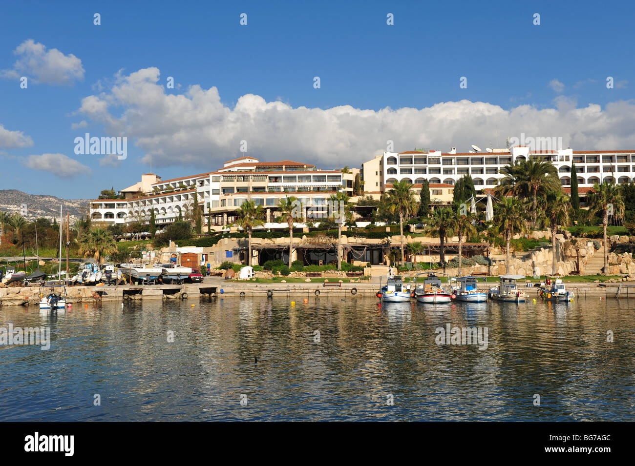 The pretty harbour at Coral Bay in Paphos, Cyprus Stock Photo - Alamy