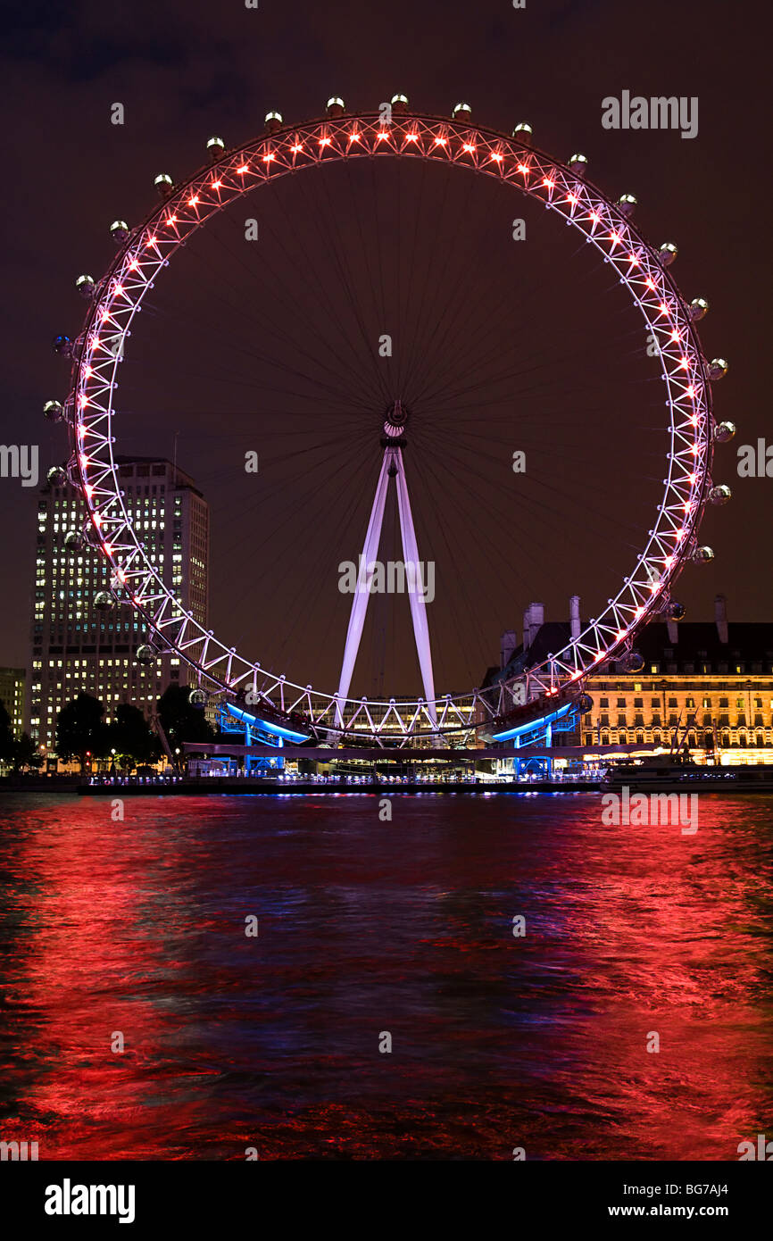 Night view of the london eye, London, England Stock Photo - Alamy