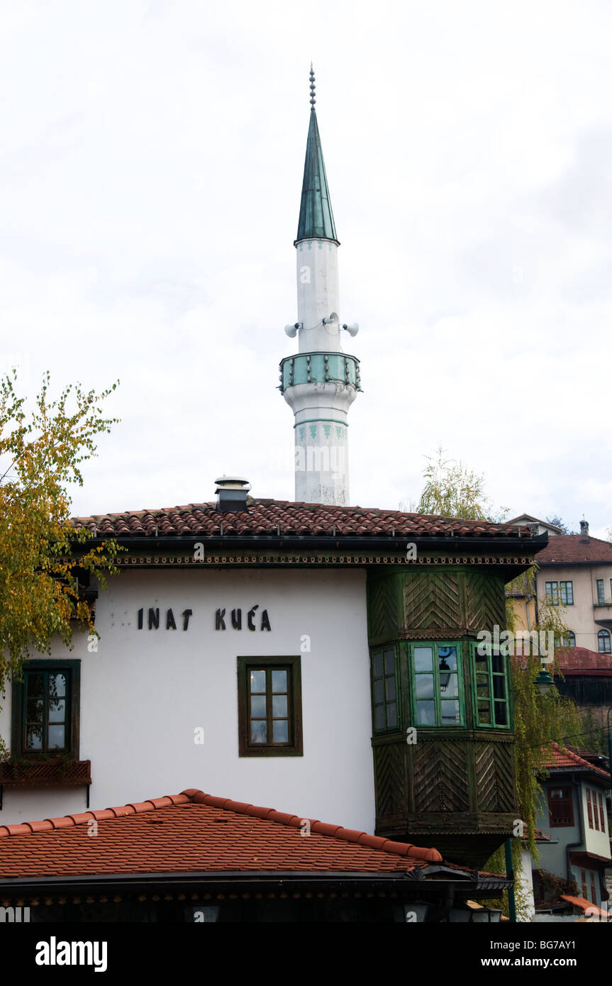 Bosnia Sarajevo Traditional house, now a restaurant,Inat Kuca, and ...