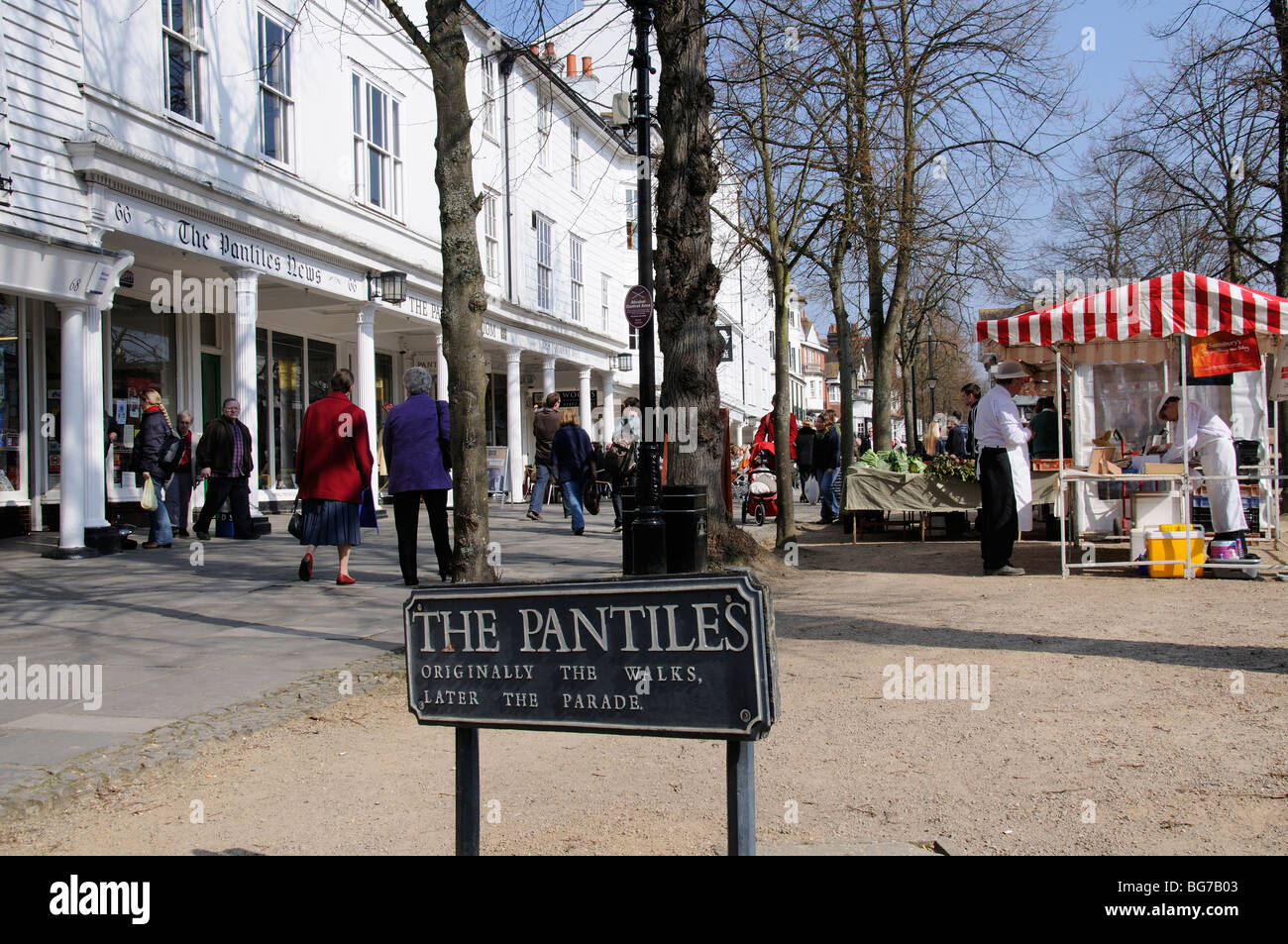 The Pantiles a historic shopping area in Royal Tunbridge Wells Kent ...