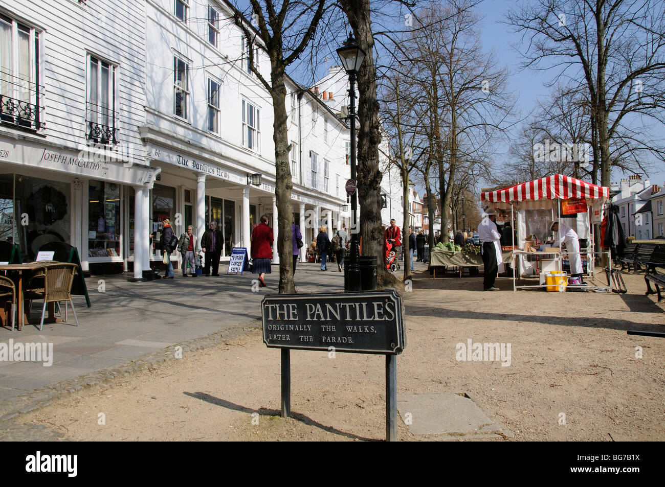 The Pantiles a historic shopping area in Royal Tunbridge Wells Kent ...