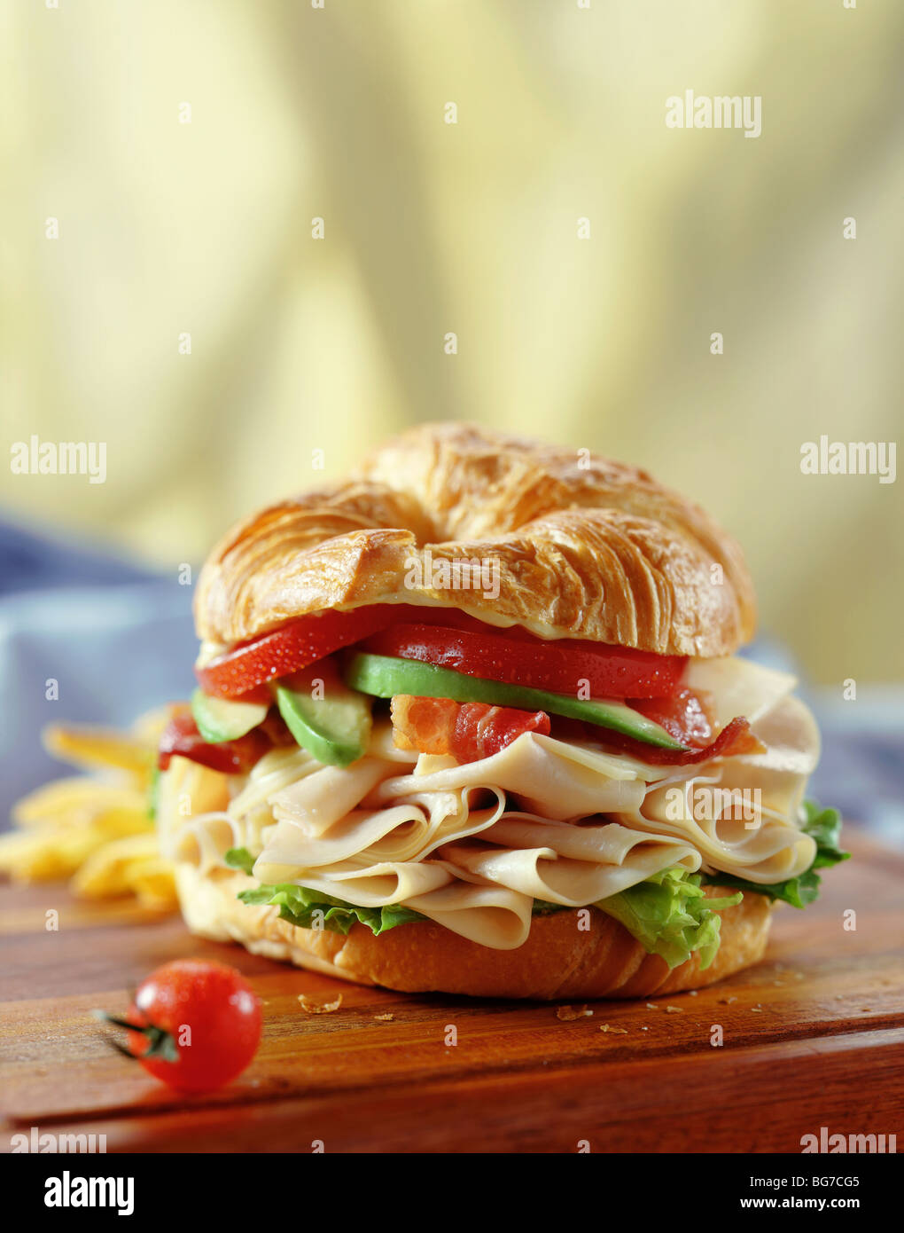 Turkey croissant sandwich Stock Photo - Alamy