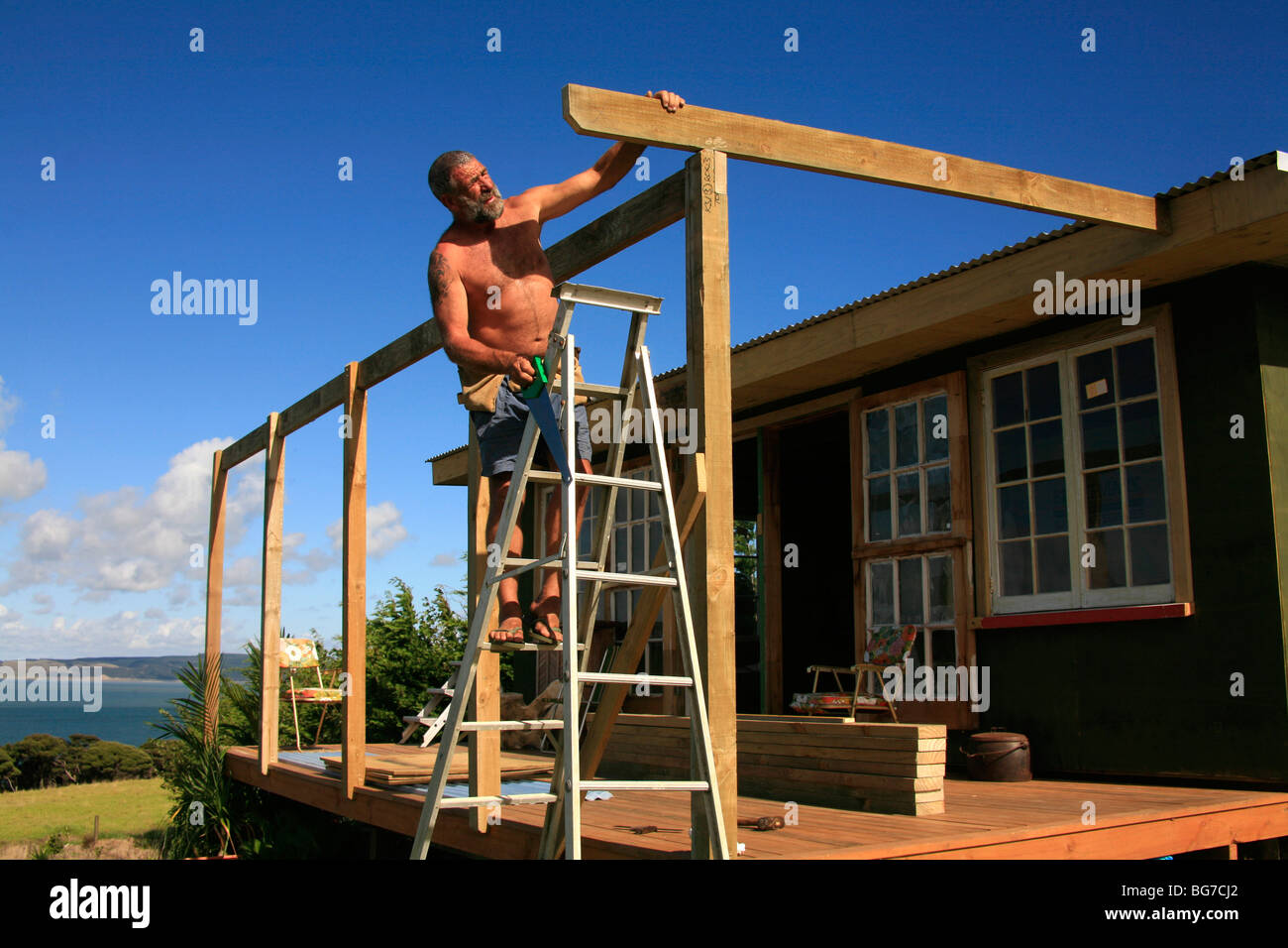 Man building New Zealand Stock Photo - Alamy