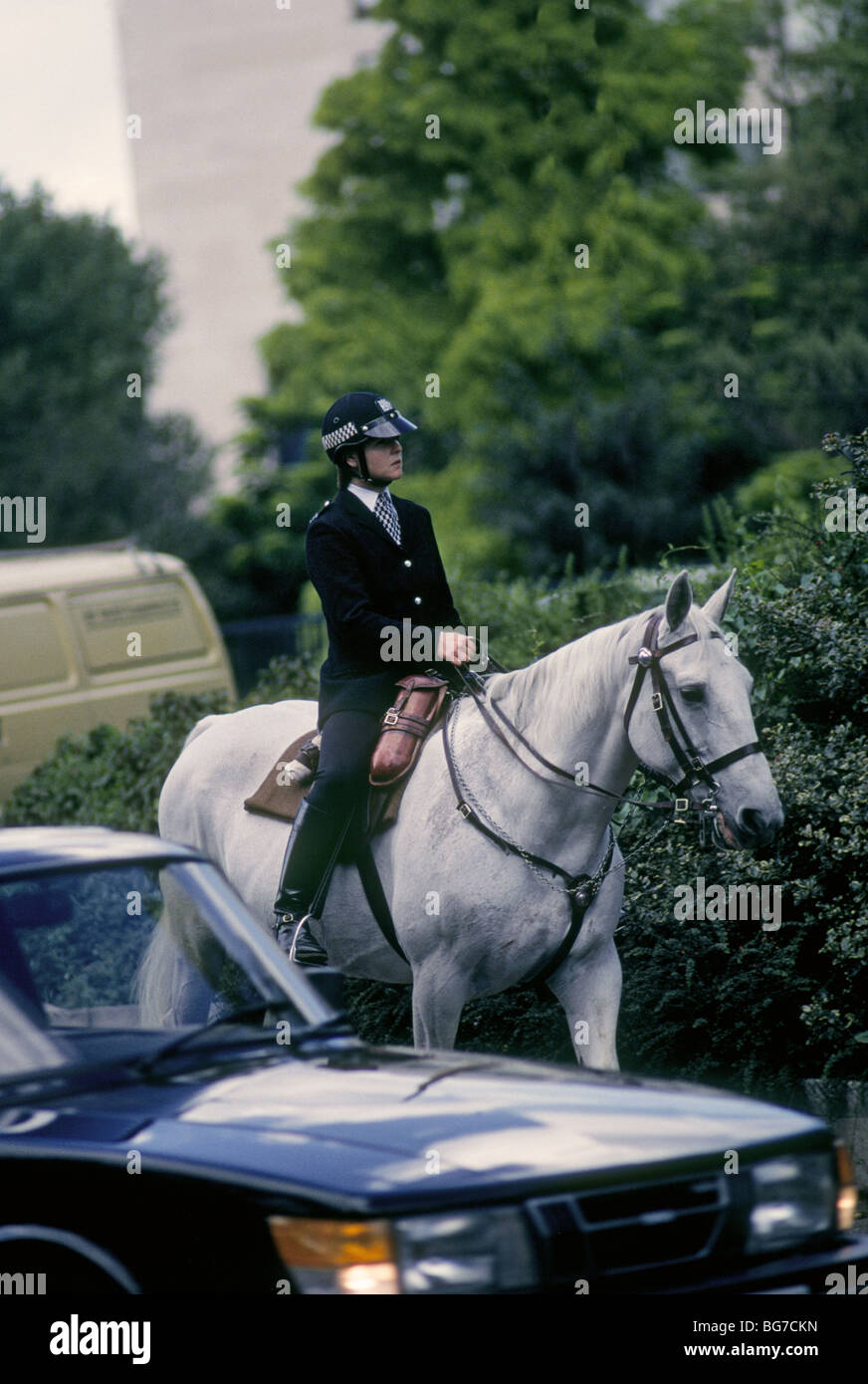 A female London bobby or bobbie or policewoman, a member of the ...