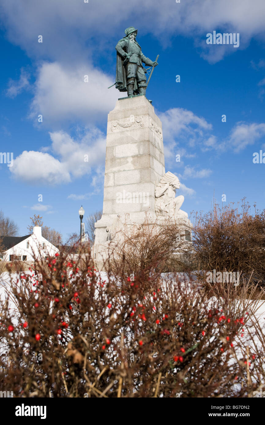 Samuel de Champlain statue in Plattsburgh New York, Adirondacks Stock ...