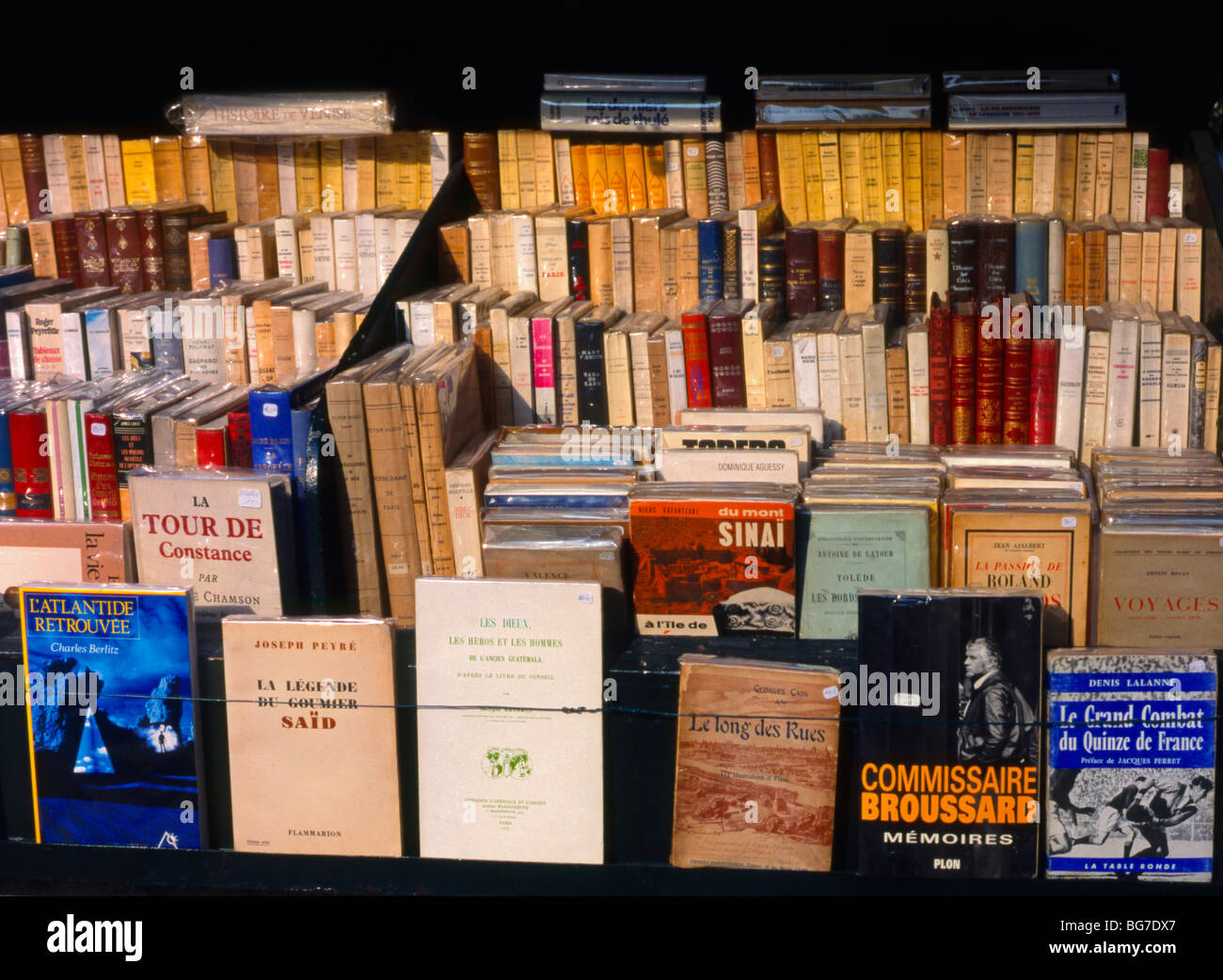 Paris, France. 'Bouquinistes of Paris' Old books for sale from a stall ...
