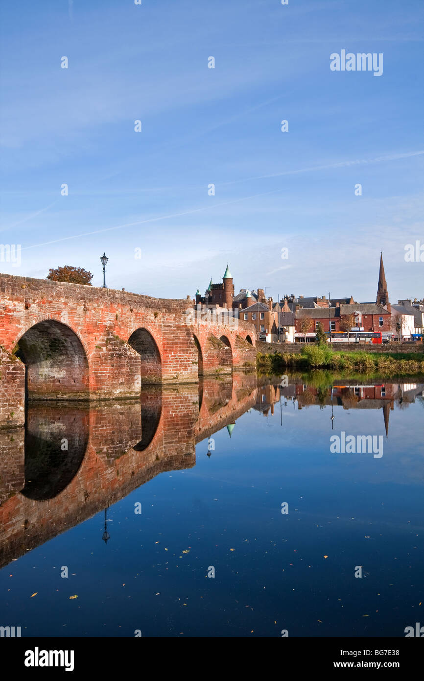 Devorgilla or Auld Bridge looking towards Dumfries Town Over The River ...