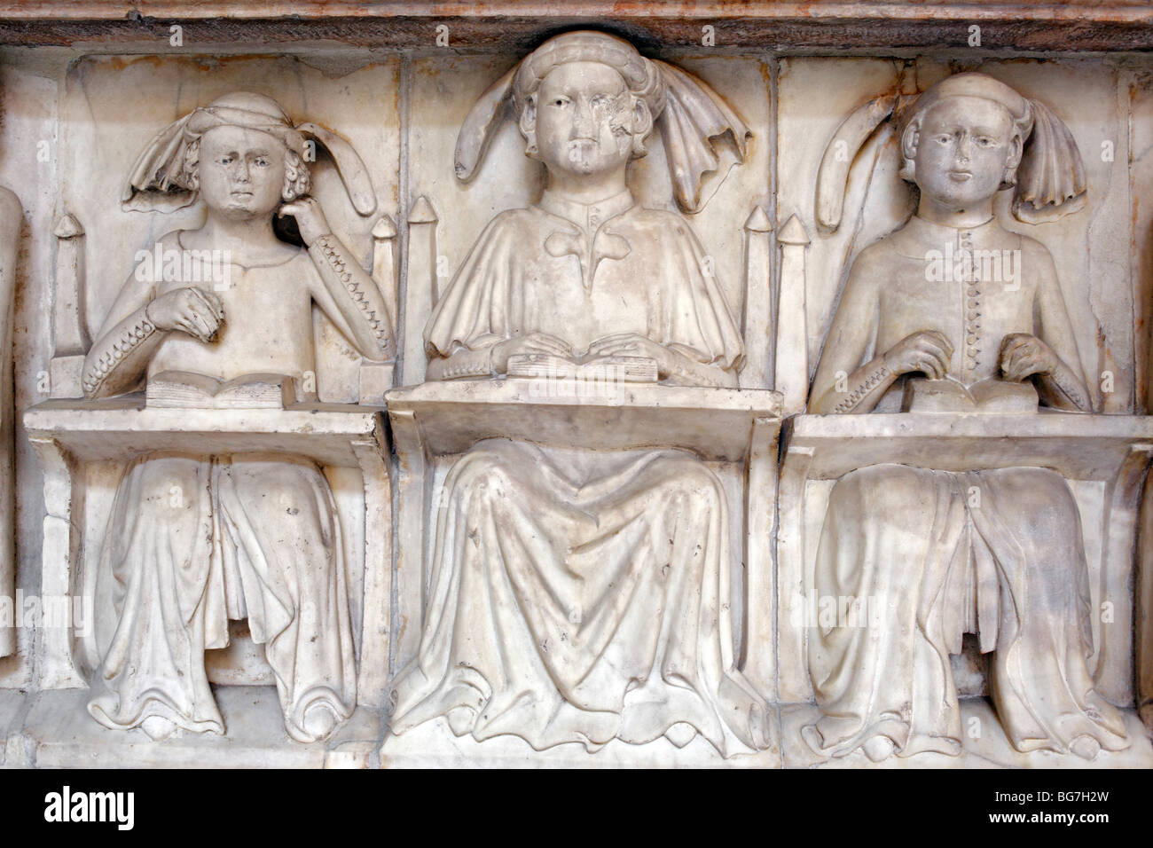 Romanesque sculpture in museum, Modena, Emilia-Romagna, Italy Stock ...
