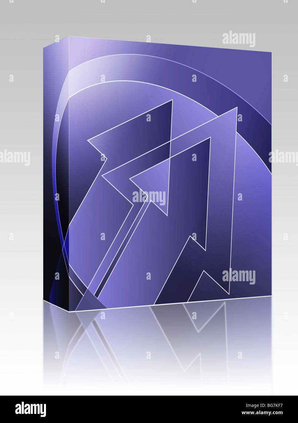 Software package box Upwards forward moving arrows abstract design ...