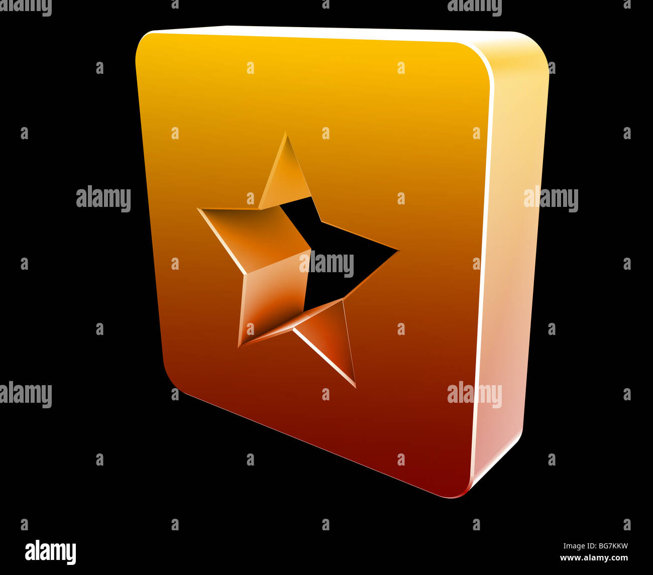 Bookmark navigation icon glossy button, square shape Stock Photo - Alamy