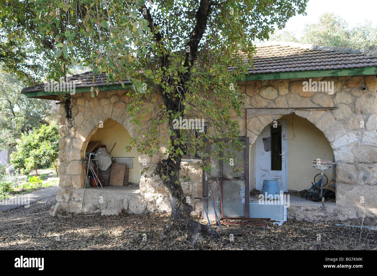 Israel, Lower Galilee, Kibbutz Alonim founded 1938 Old house used by ...