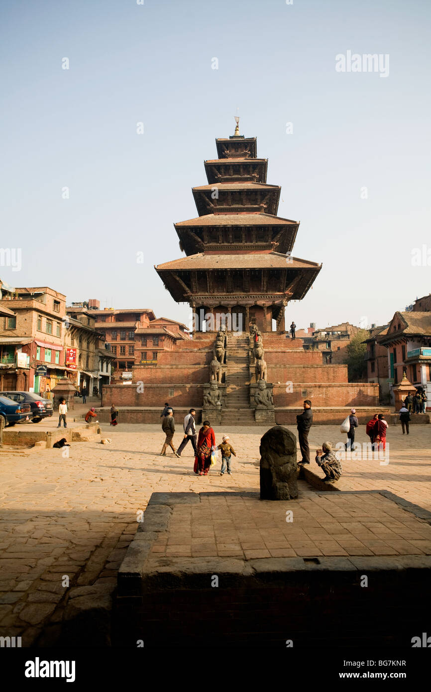 The 100 Ft. high Nyatapola Temple at Bhaktapur in the Kathmandu Valley ...