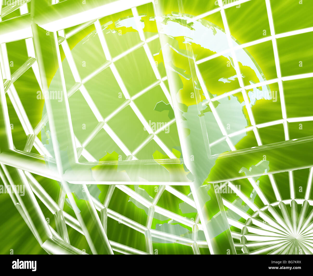 Abstract globe grid wireframe Asia world map illustration Stock Photo ...