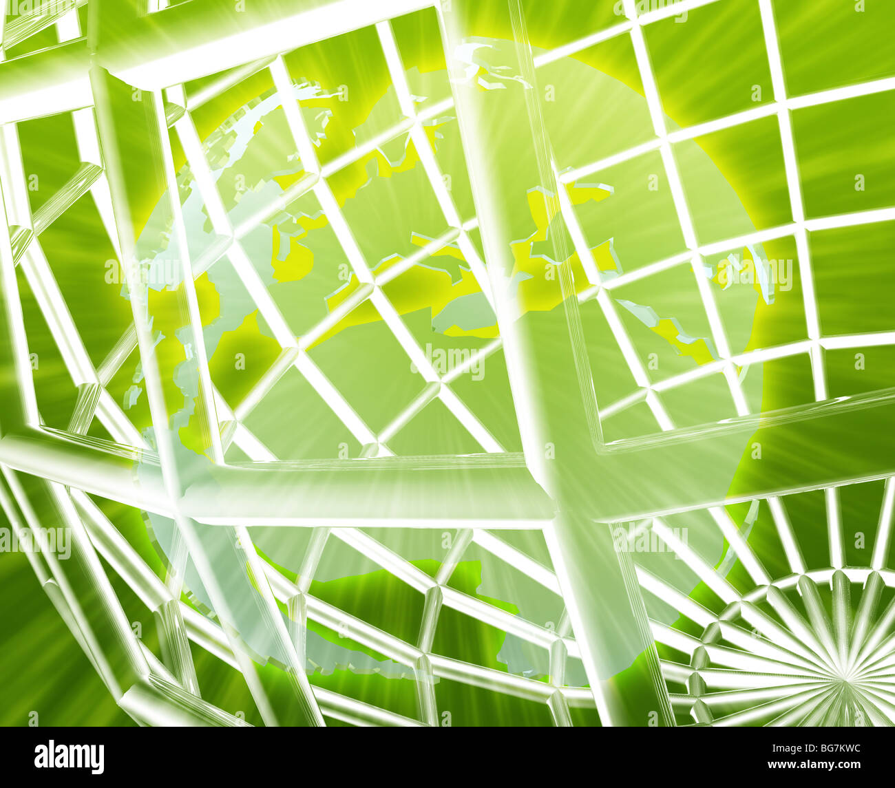 Abstract globe grid wireframe Europe world map illustration Stock Photo ...