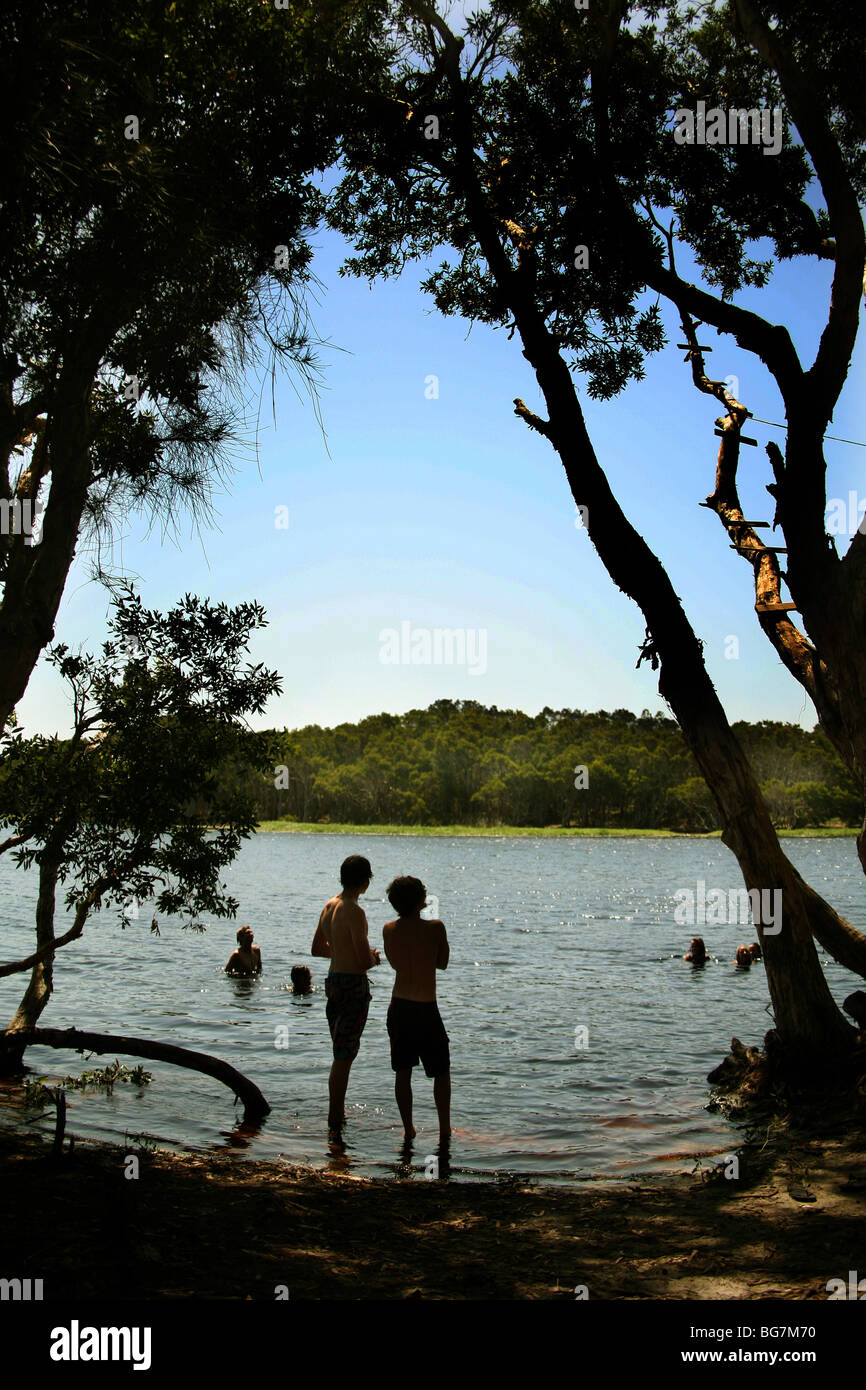 Swimming in freshwater lake Australia Stock Photo - Alamy