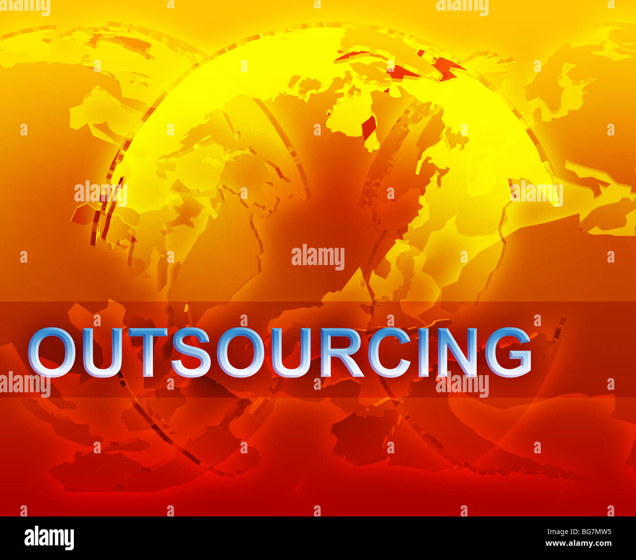 Outsourcing globalization international free trade economy illustration ...