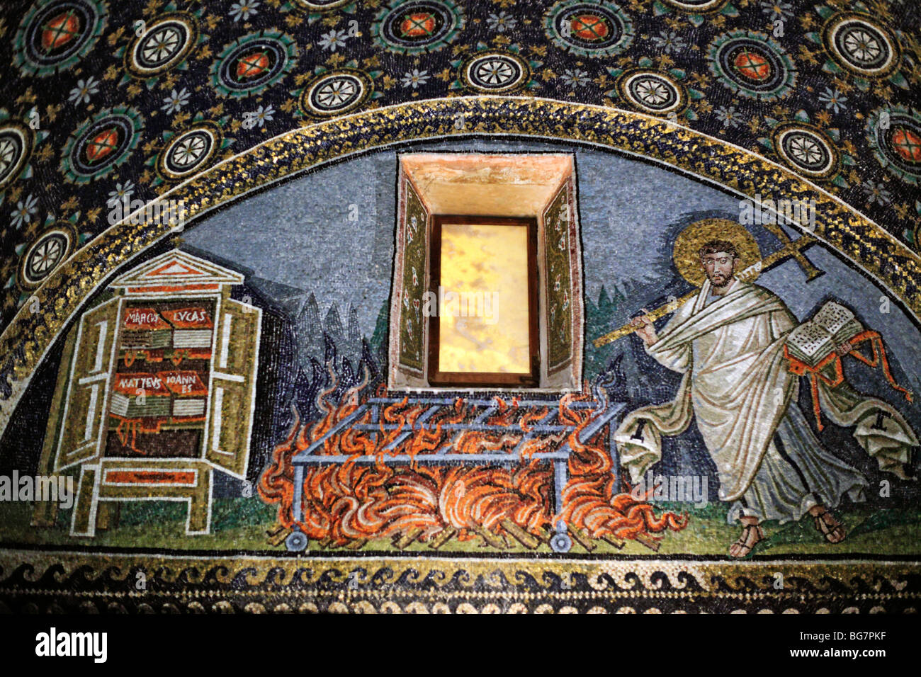 Mosaic in Mausoleum of Galla Placidia (430), UNESCO World Heritage site ...