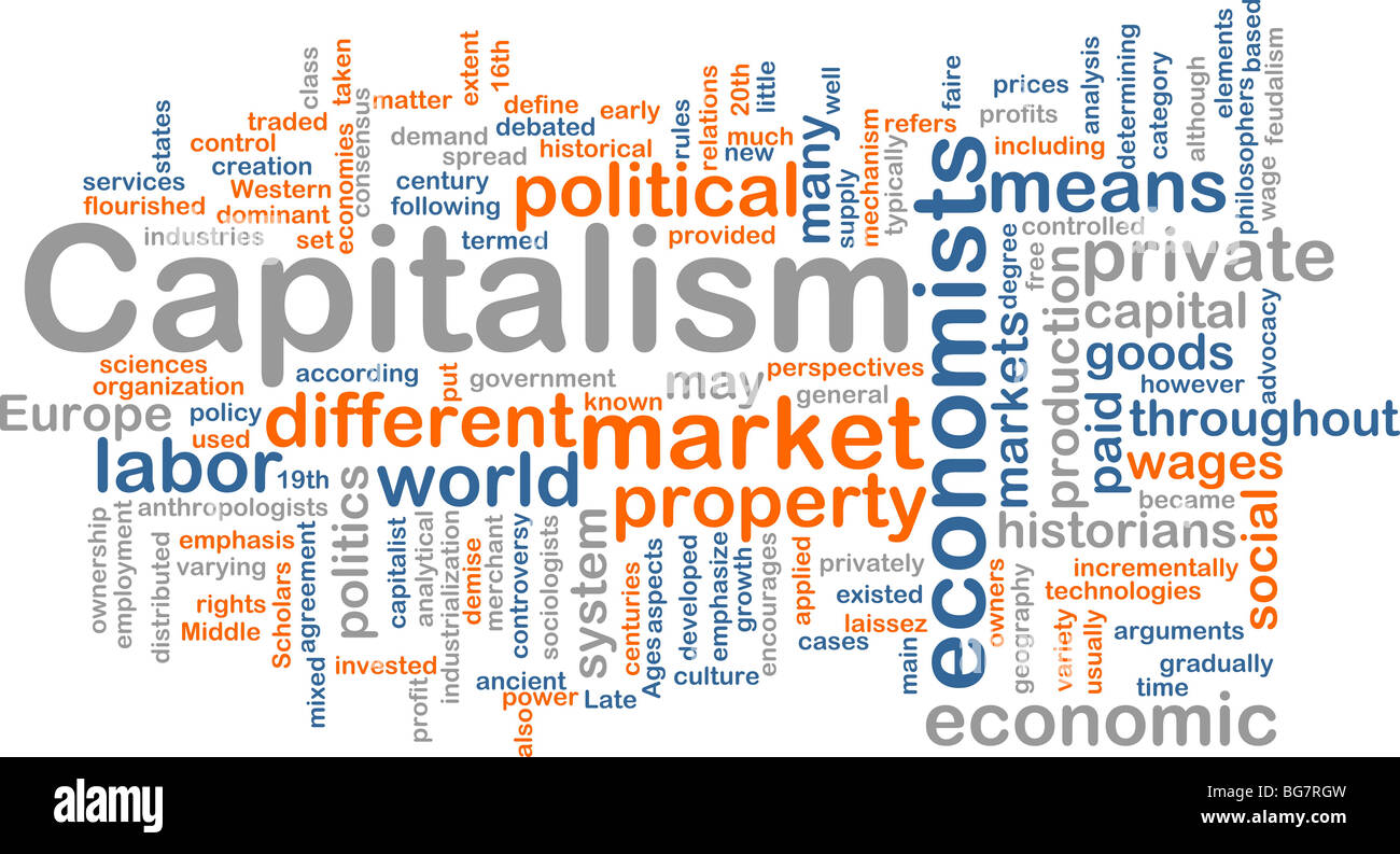 Word cloud concept illustration of capitalism economy Stock Photo - Alamy