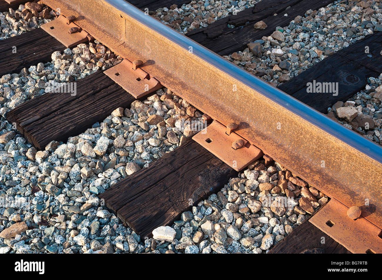 Railroad details close-up Stock Photo - Alamy
