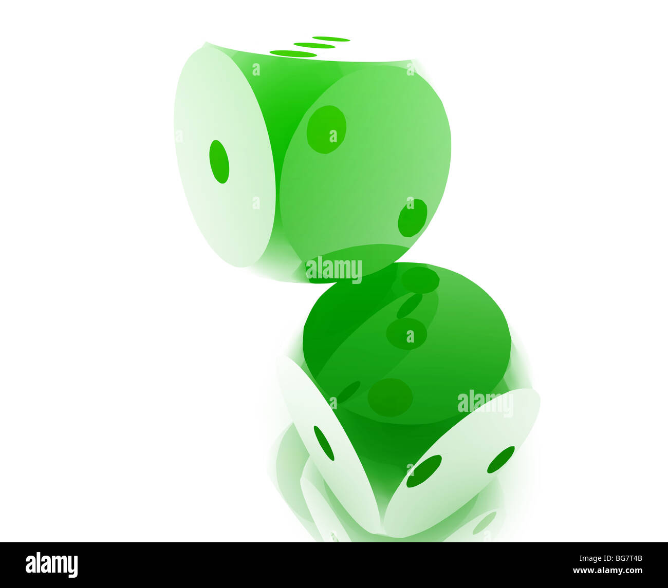 Rolling dice illustration, glossy metal chrome style Stock Photo - Alamy