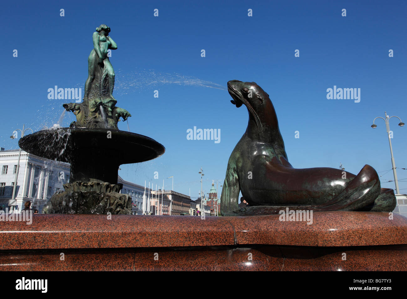 Finland, Helsinki, Helsingfors, Esplanadi Park, Havis Amanda Fountain ...