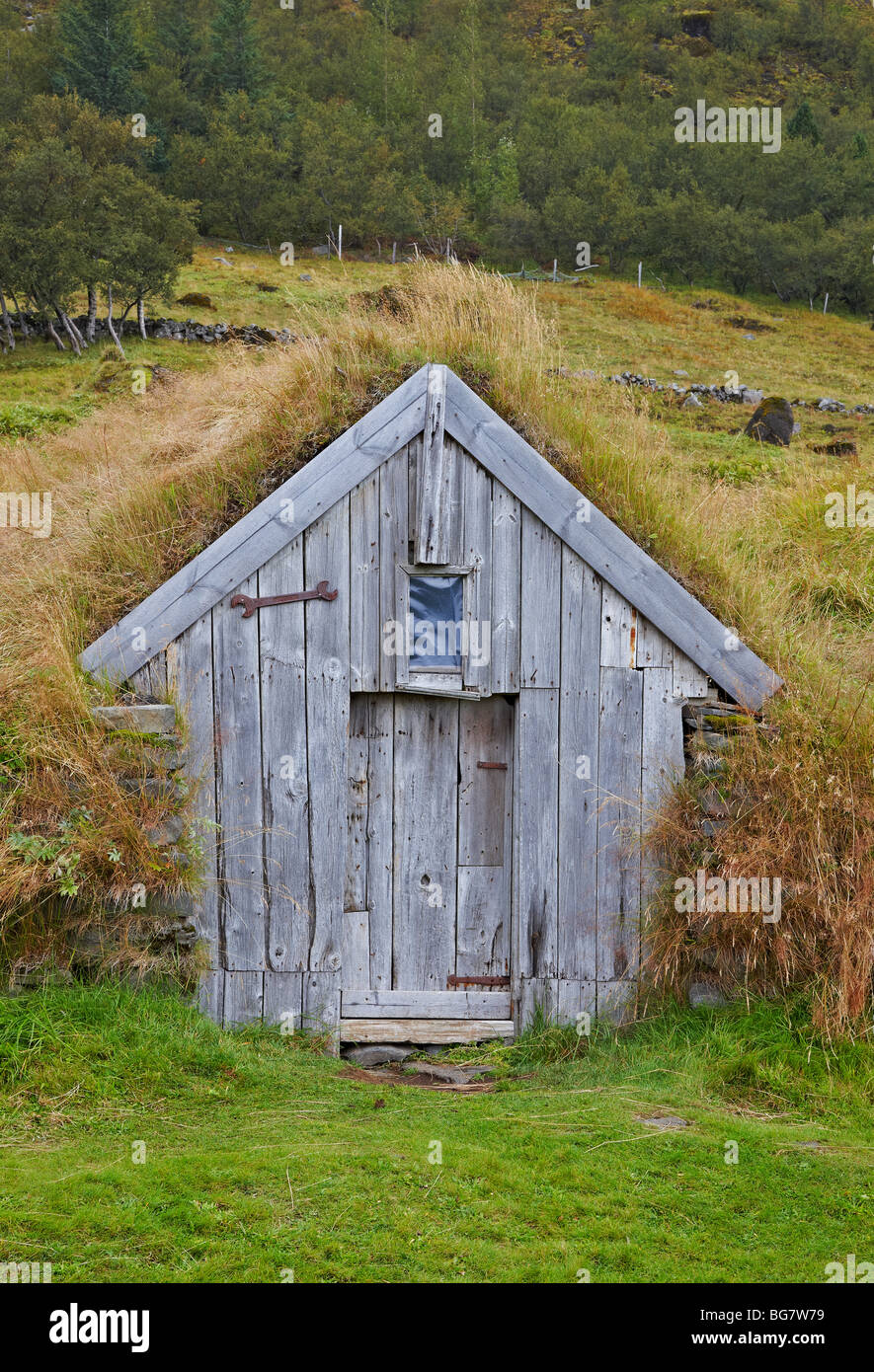 Turf covered old farm, Nupsstadur, Iceland Stock Photo - Alamy