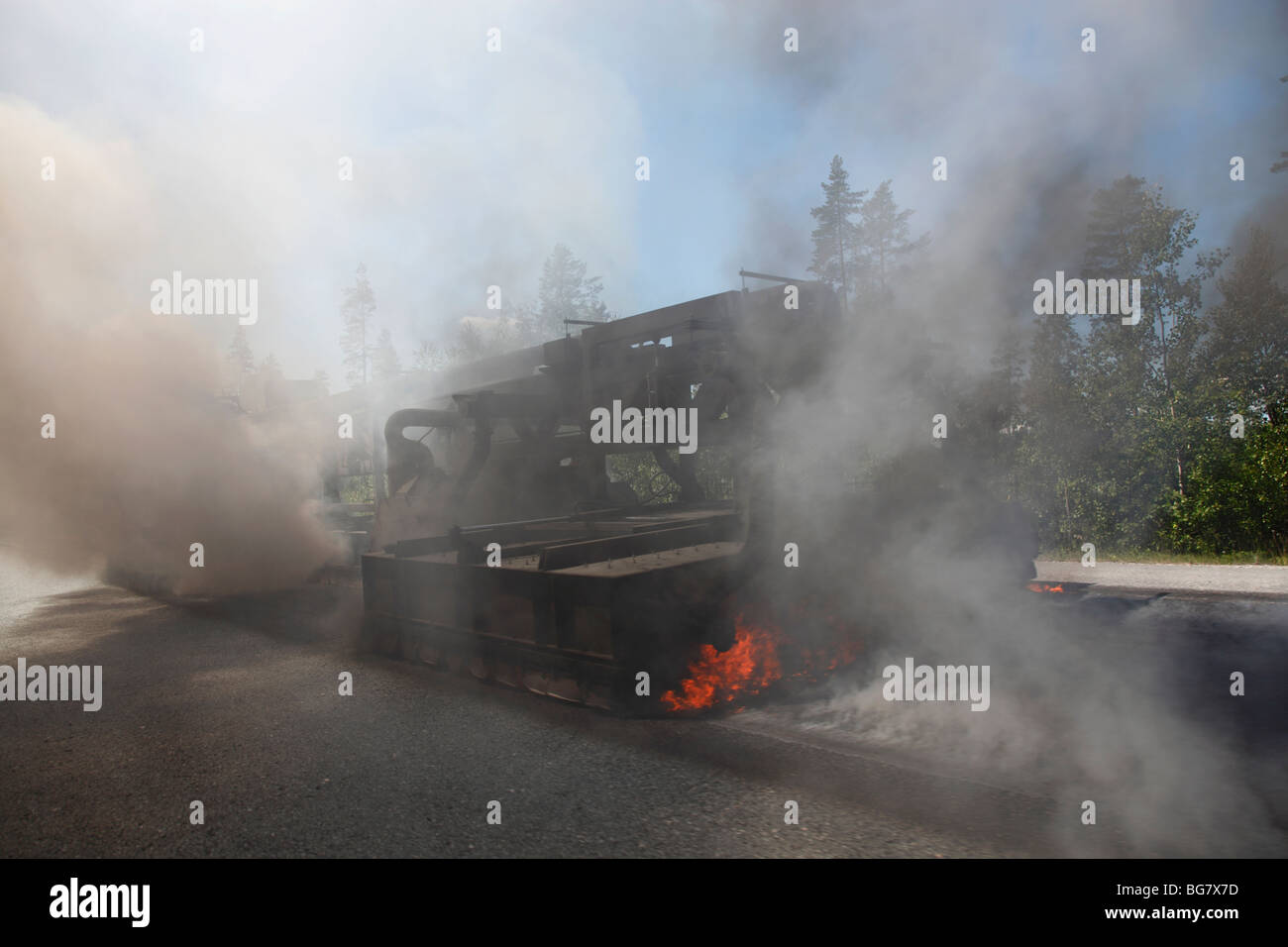 Hot bitumen road flame hi-res stock photography and images - Alamy