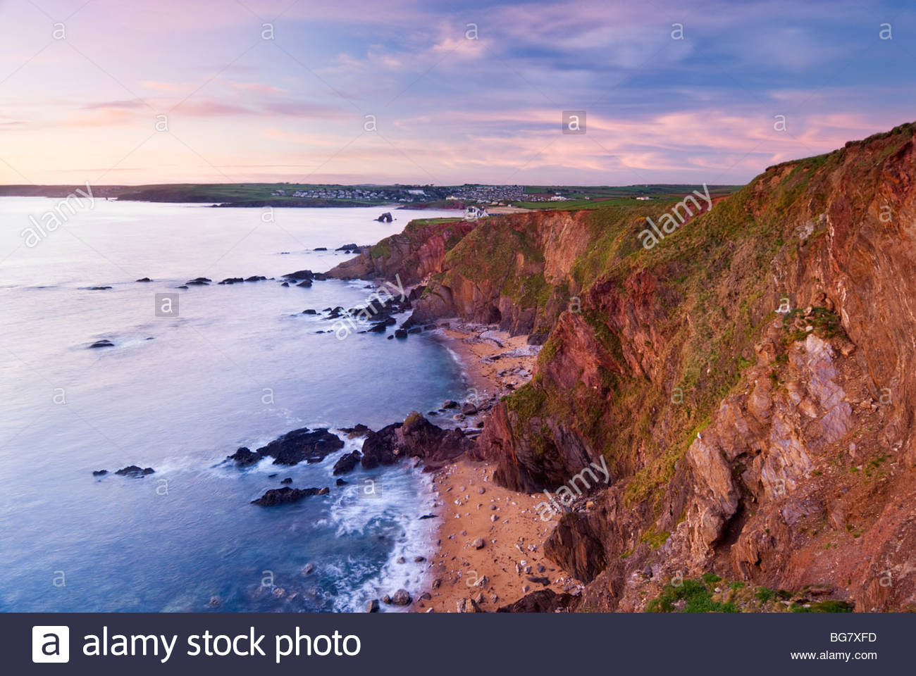 Thurlestone Rock Cliffs Devon England High Resolution Stock Photography ...