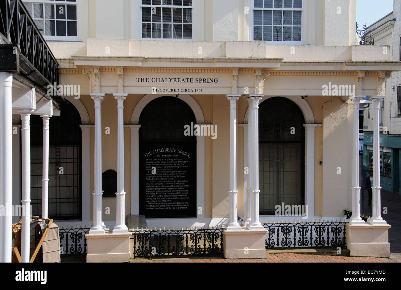 The Chalybeate Spring bathhouse face on The Pantiles Royal Tunbridge ...