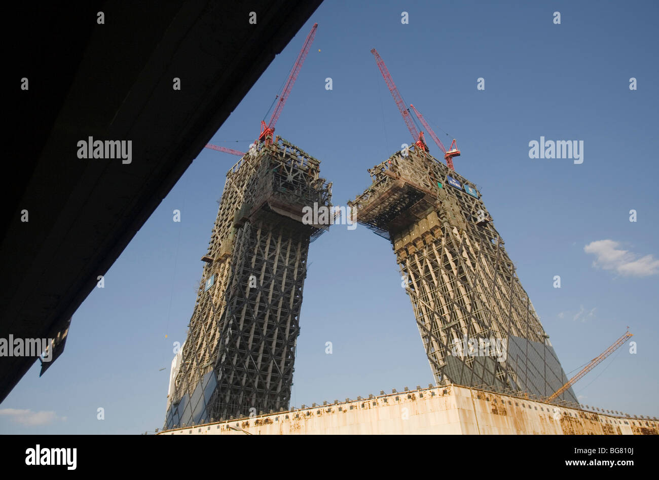 The China Central Television Building under construction in Beijing ...