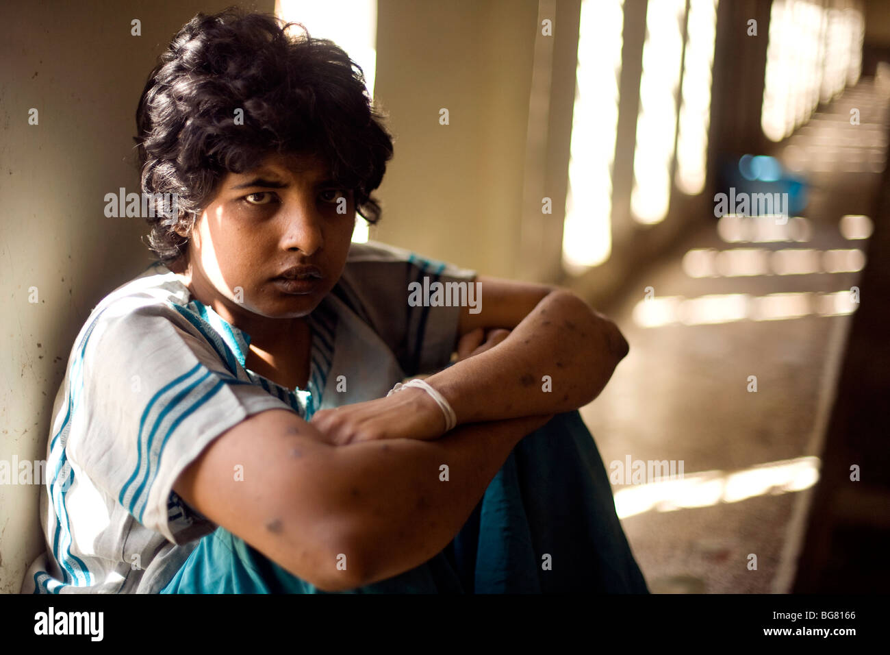 Portrait of a mentally ill girl in Karachi, Pakistan Stock Photo - Alamy