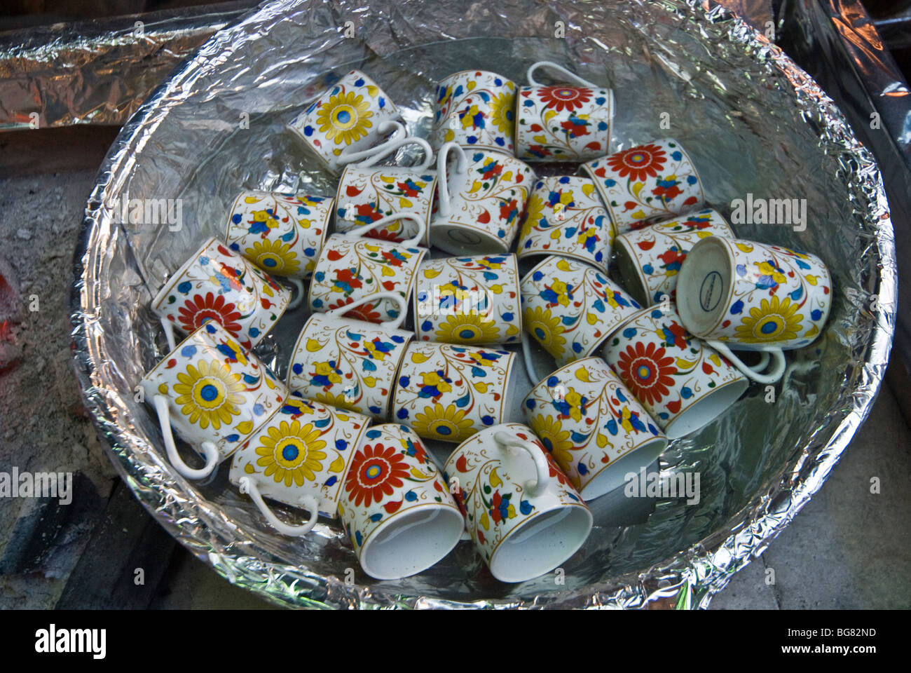 TRADITIONAL TURKISH COFFEE CUP IN THE WATER Stock Photo - Alamy