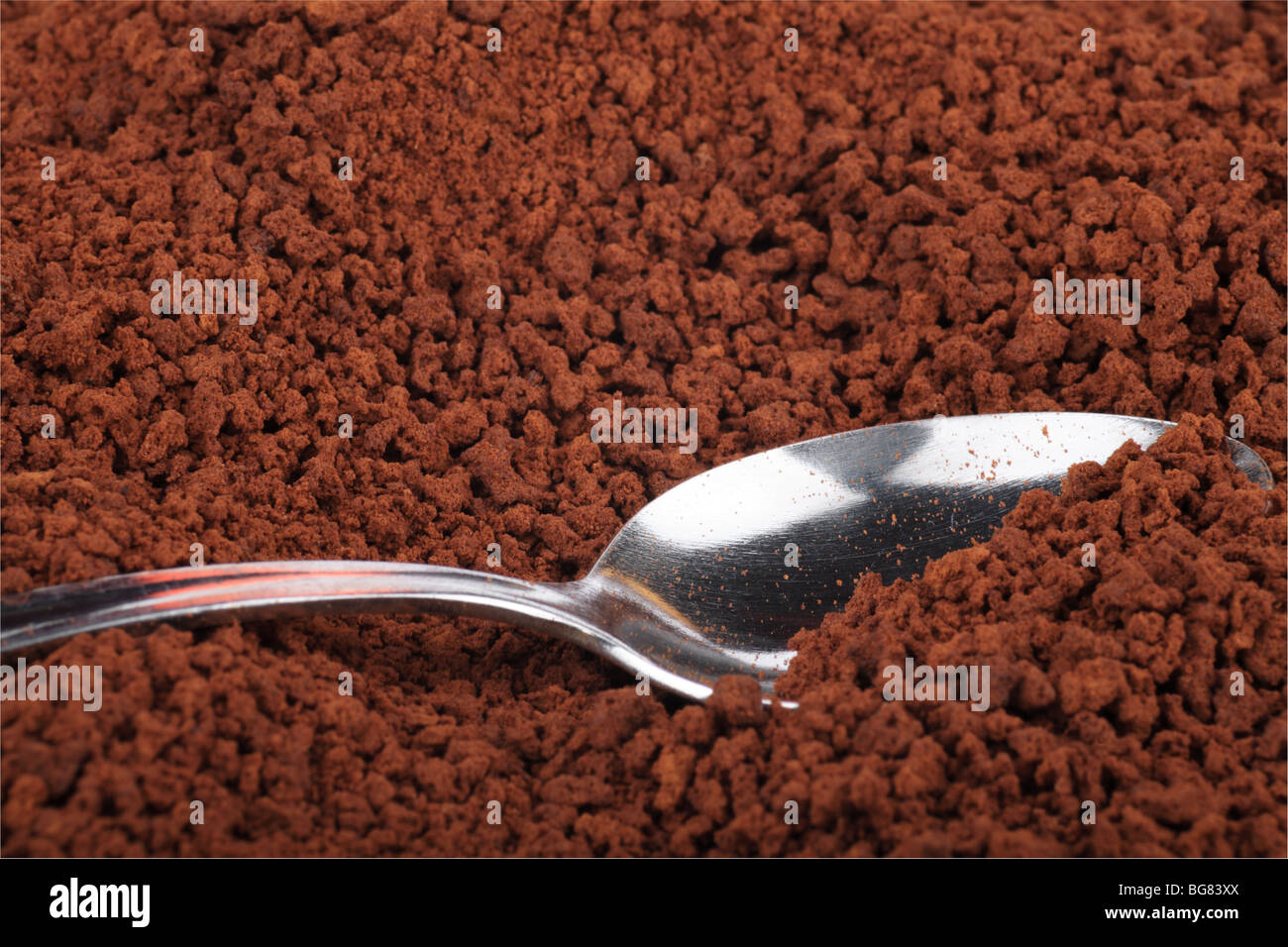 instant coffee background and teaspoon Stock Photo - Alamy