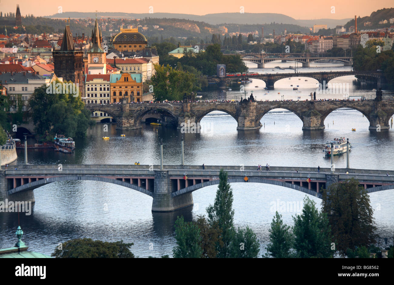 View of the bridges over the Vltava river, Prague, CZ Stock Photo - Alamy